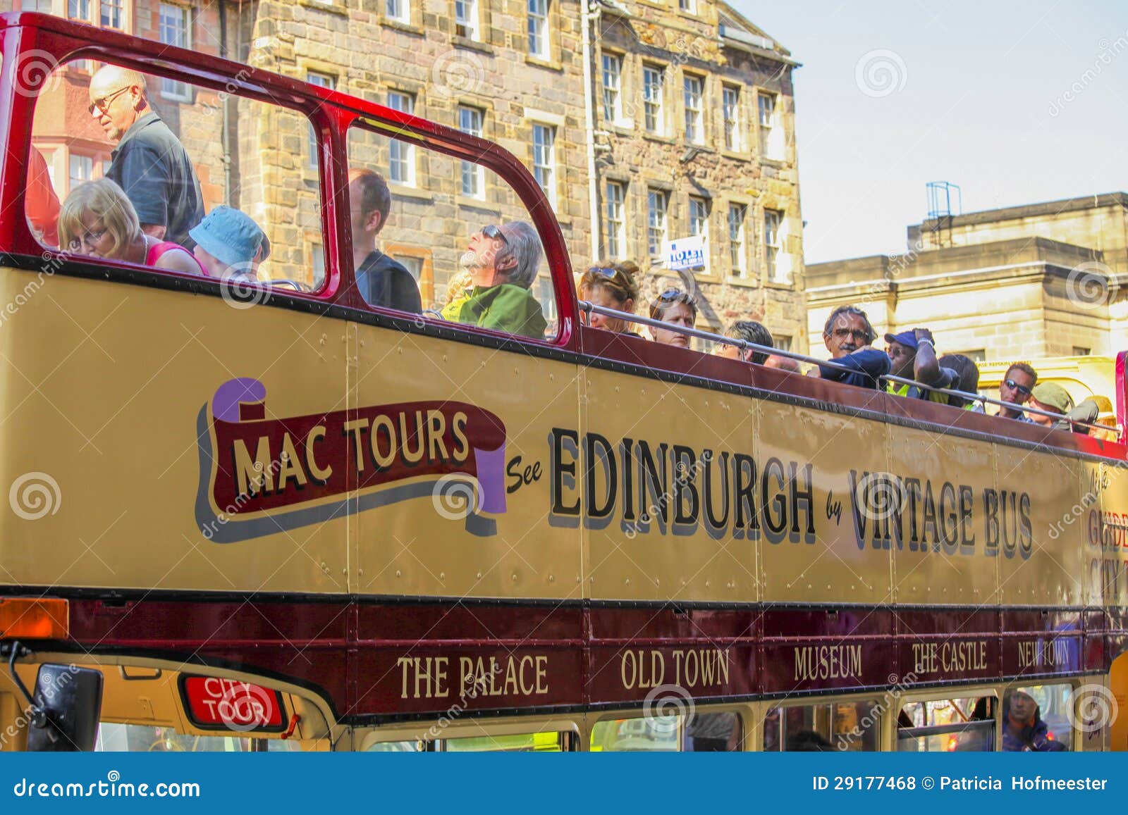 City Tour in Edinburgh in Vintage Bus Editorial Stock Photo - Image of ...