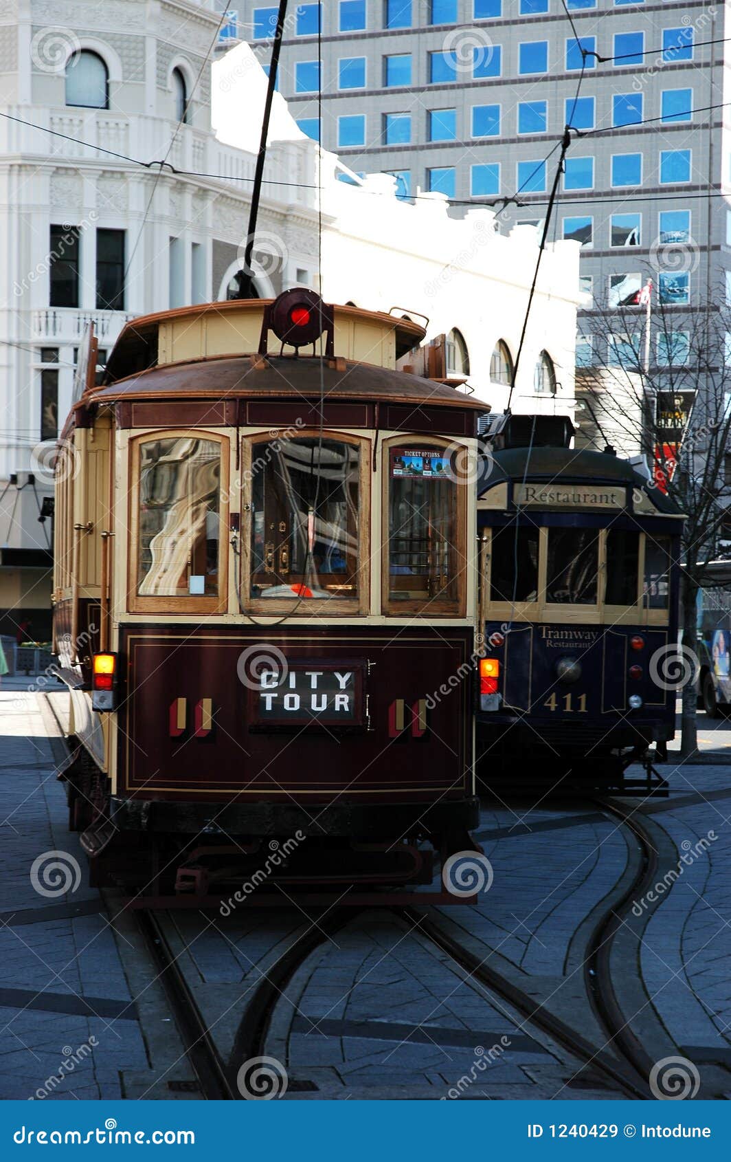 City Tour Trams stock image. Image of classic, buildings - 1240429