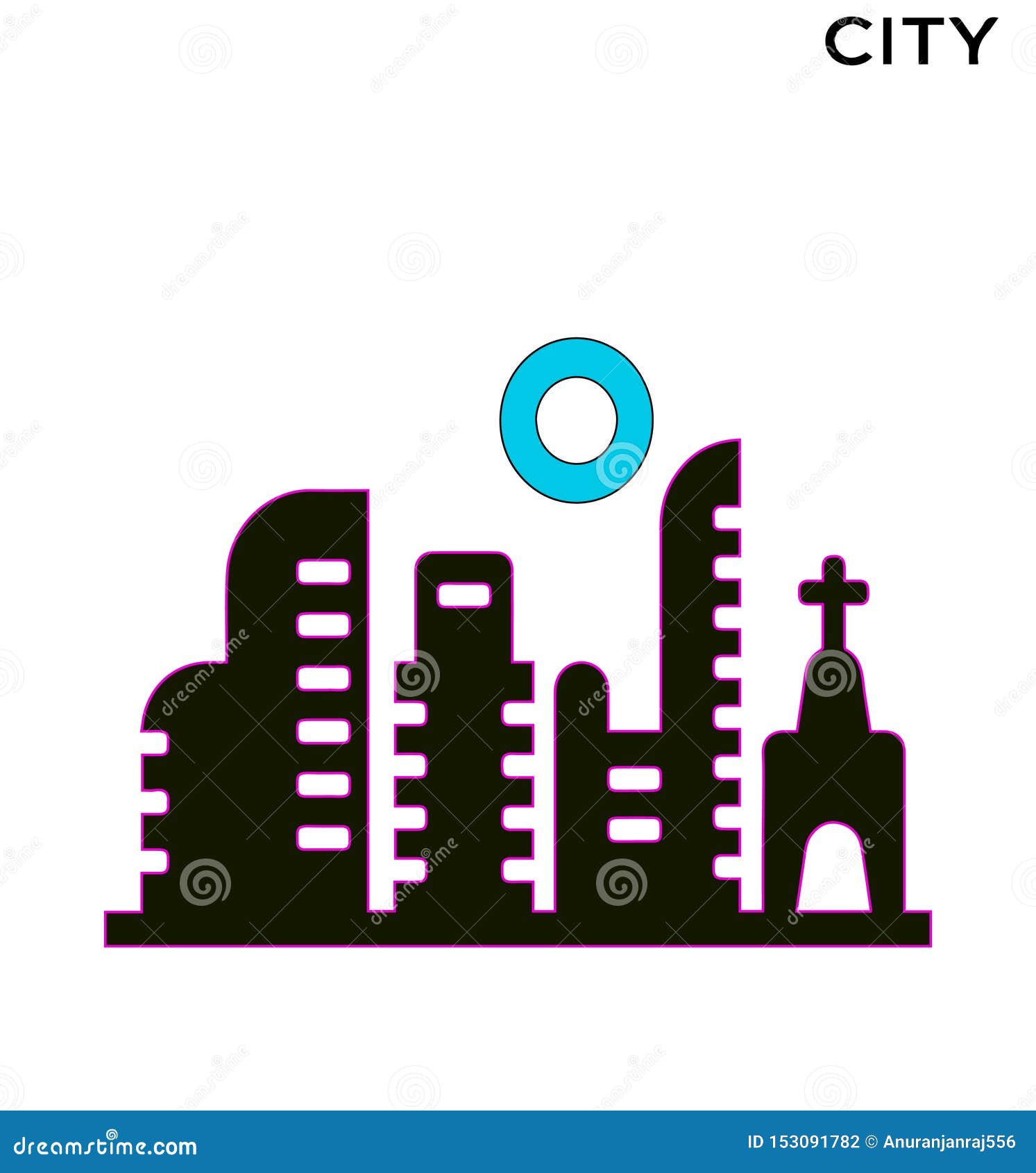 City Town Icon Editable Symbol Design Stock Vector - Illustration of ...