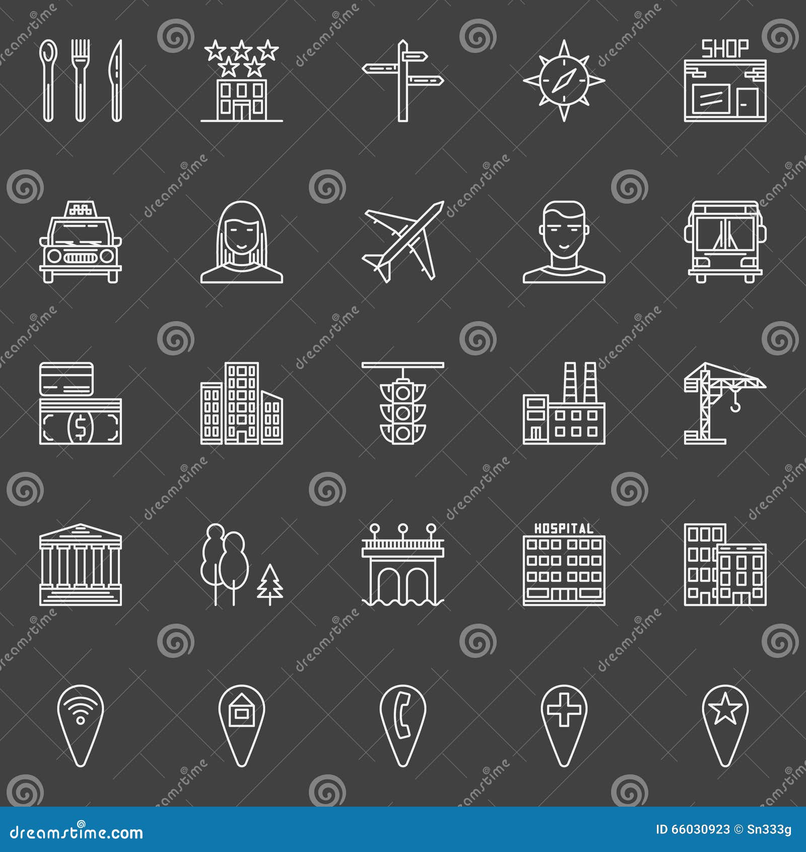 City or town icons stock vector. Illustration of home - 66030923