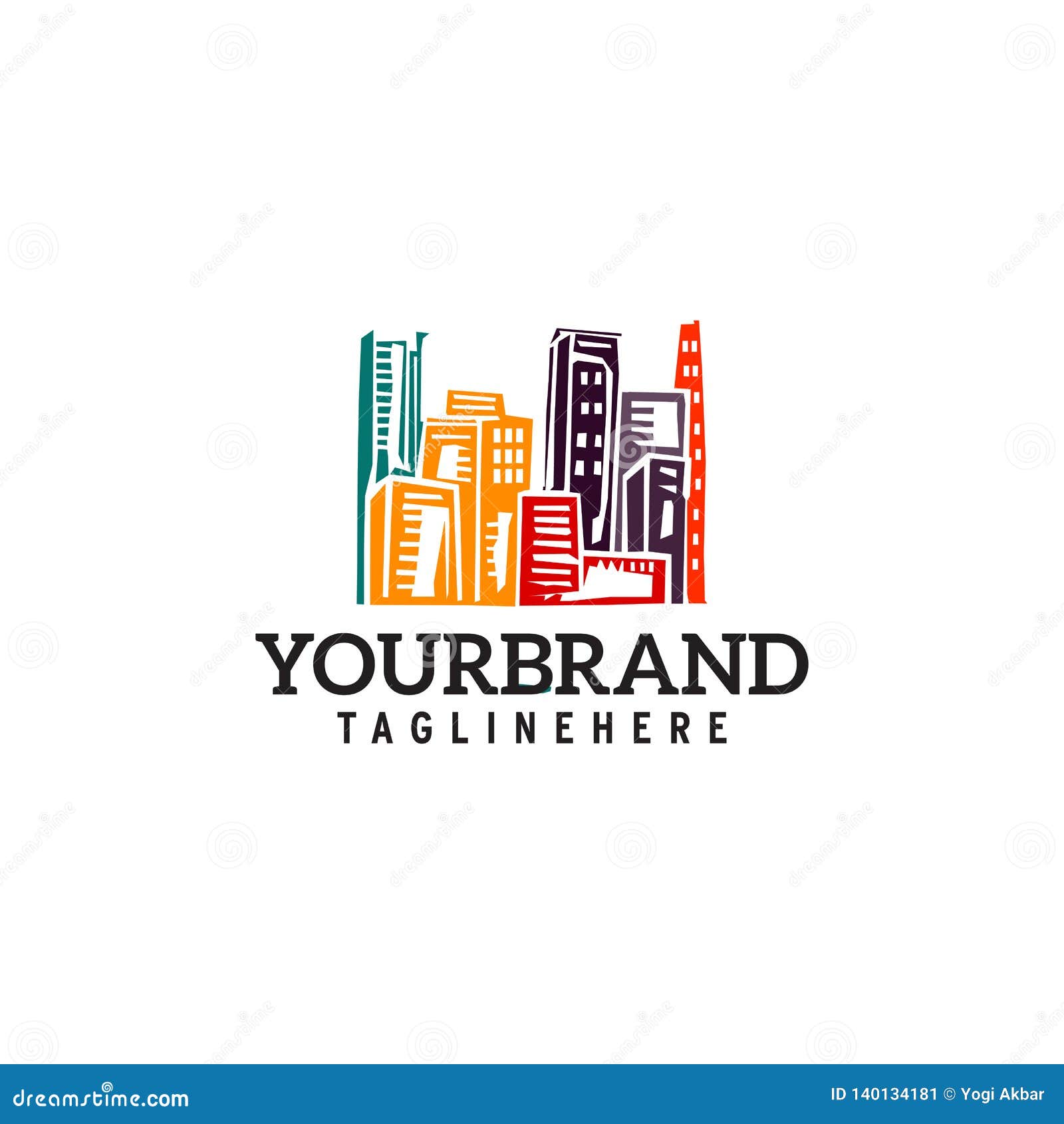 City Town Logo Template Design Stock Vector - Illustration of hand ...