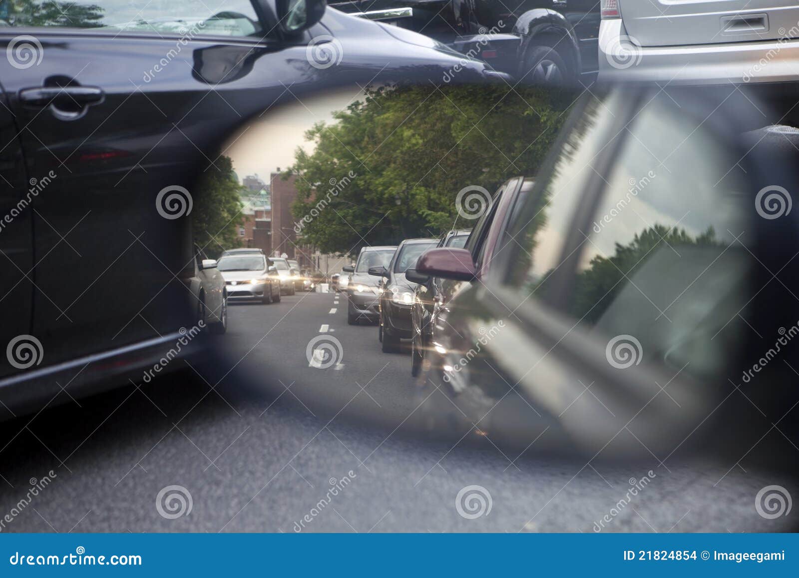 City traffic congestion stock photo. Image of mirror - 21824854
