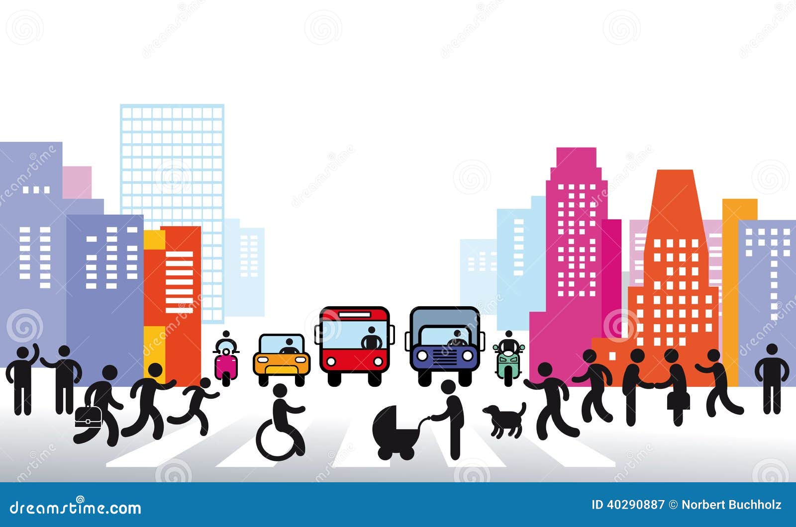 City and Traffic Illustration Stock Vector - Illustration of design ...