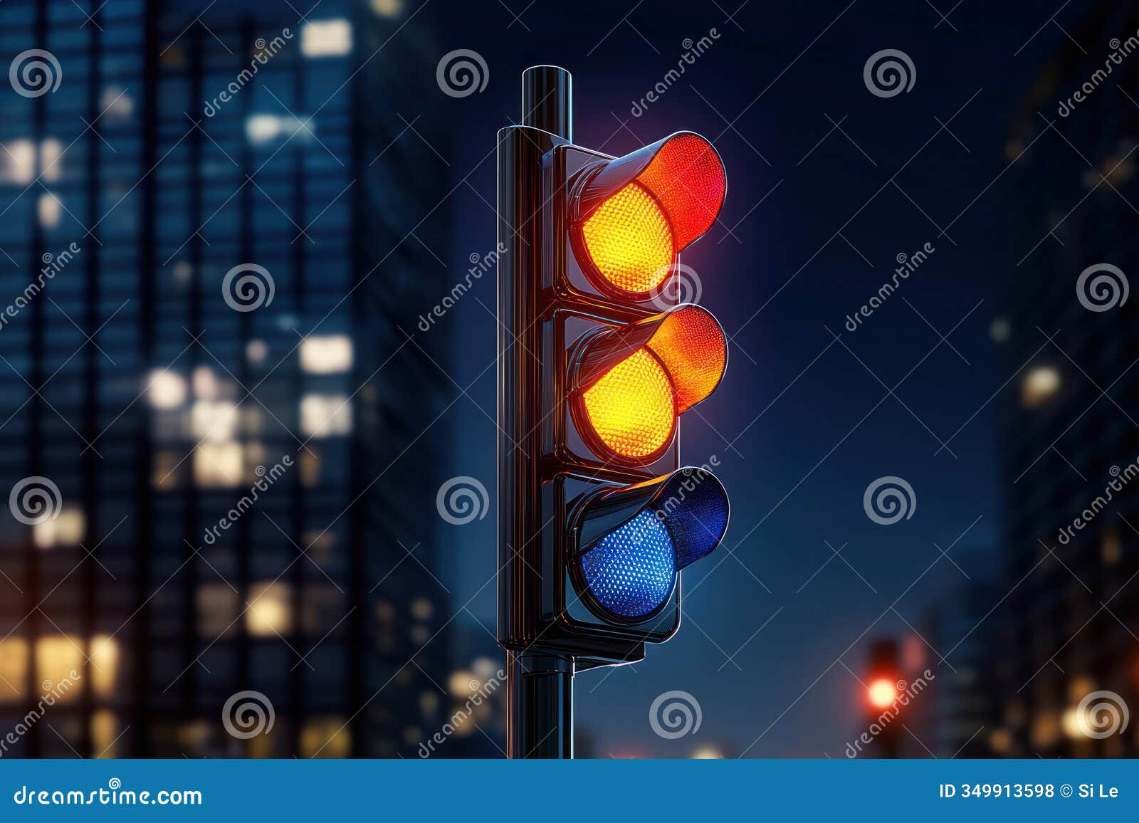 City Traffic Light Pole at Intersection Stock Illustration ...