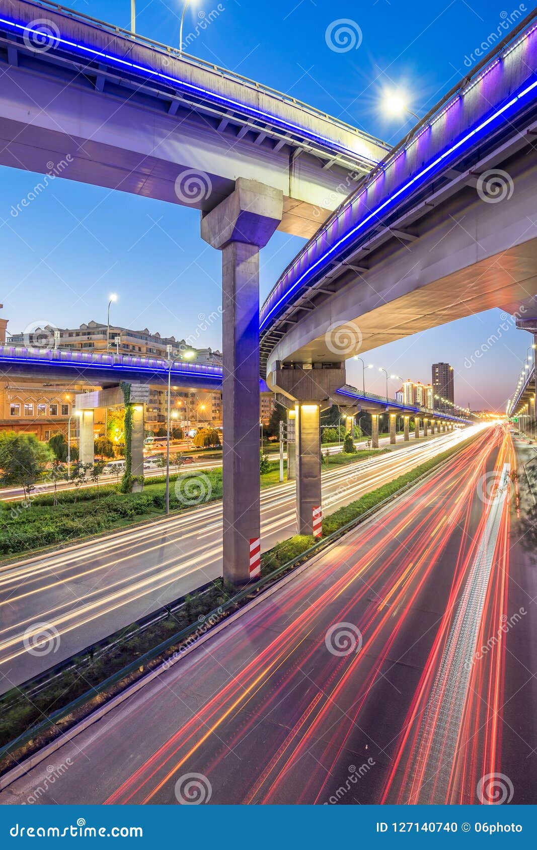 City traffic at night stock photo. Image of dusk, street - 127140740