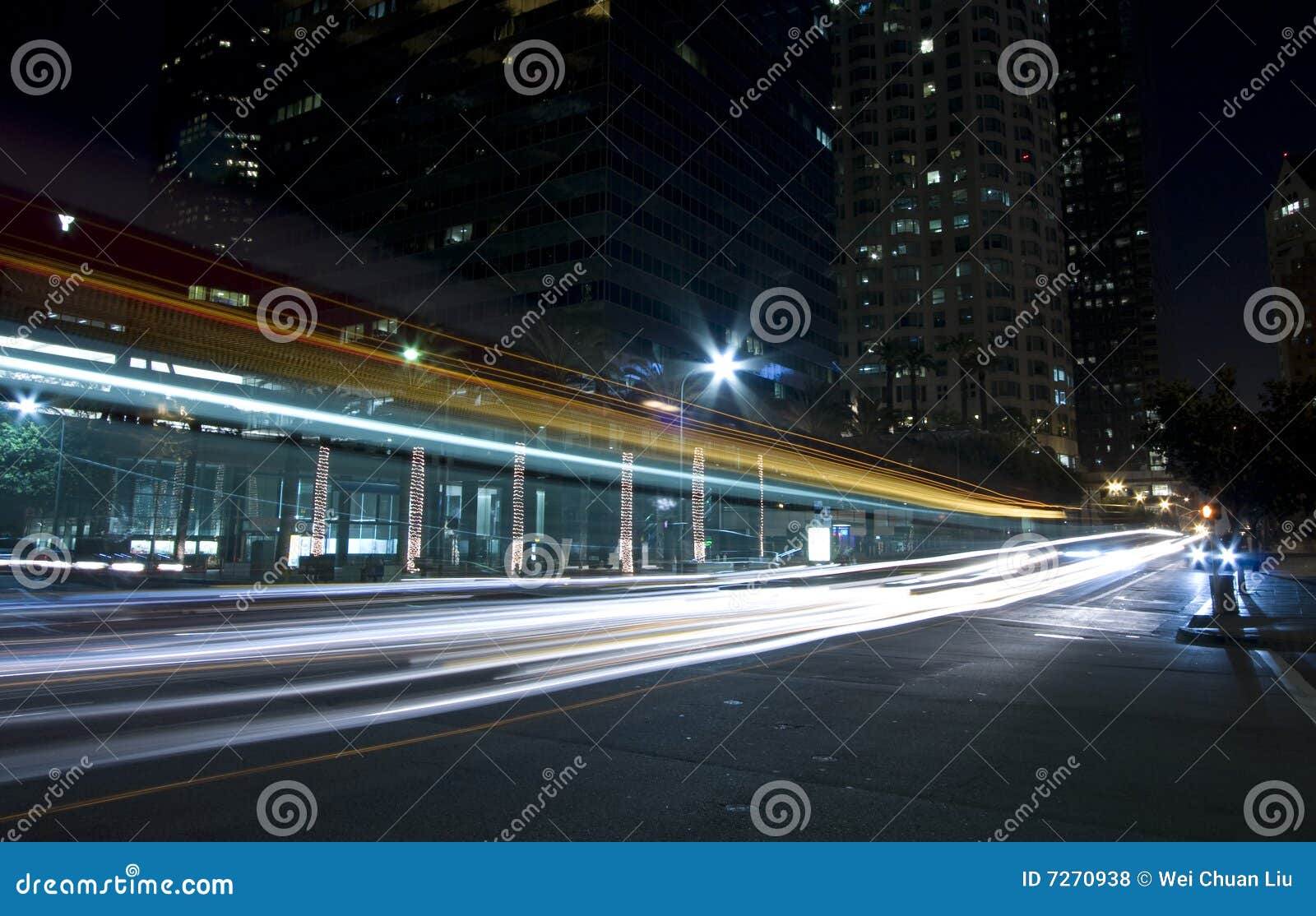 City traffic at night stock photo. Image of angeles, lapse - 7270938