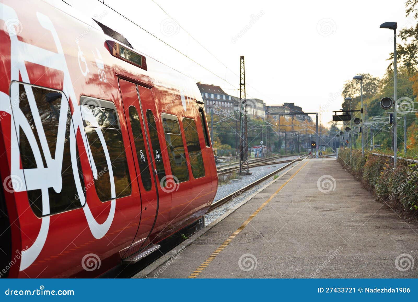 City Train with Bikes Seats Stock Image - Image of scandinavia, move ...