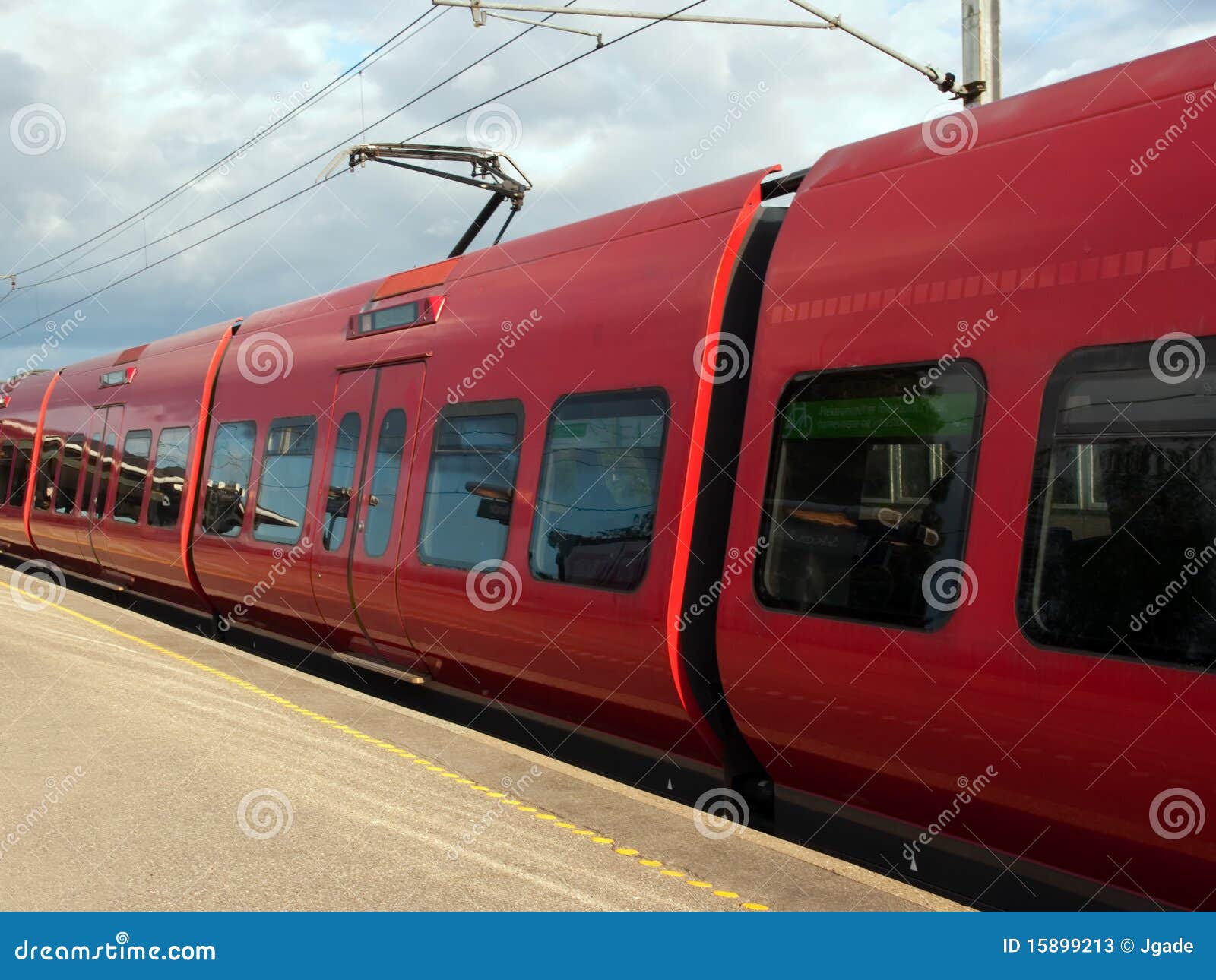 City Train Leaving the Station Stock Image - Image of platform, mast ...
