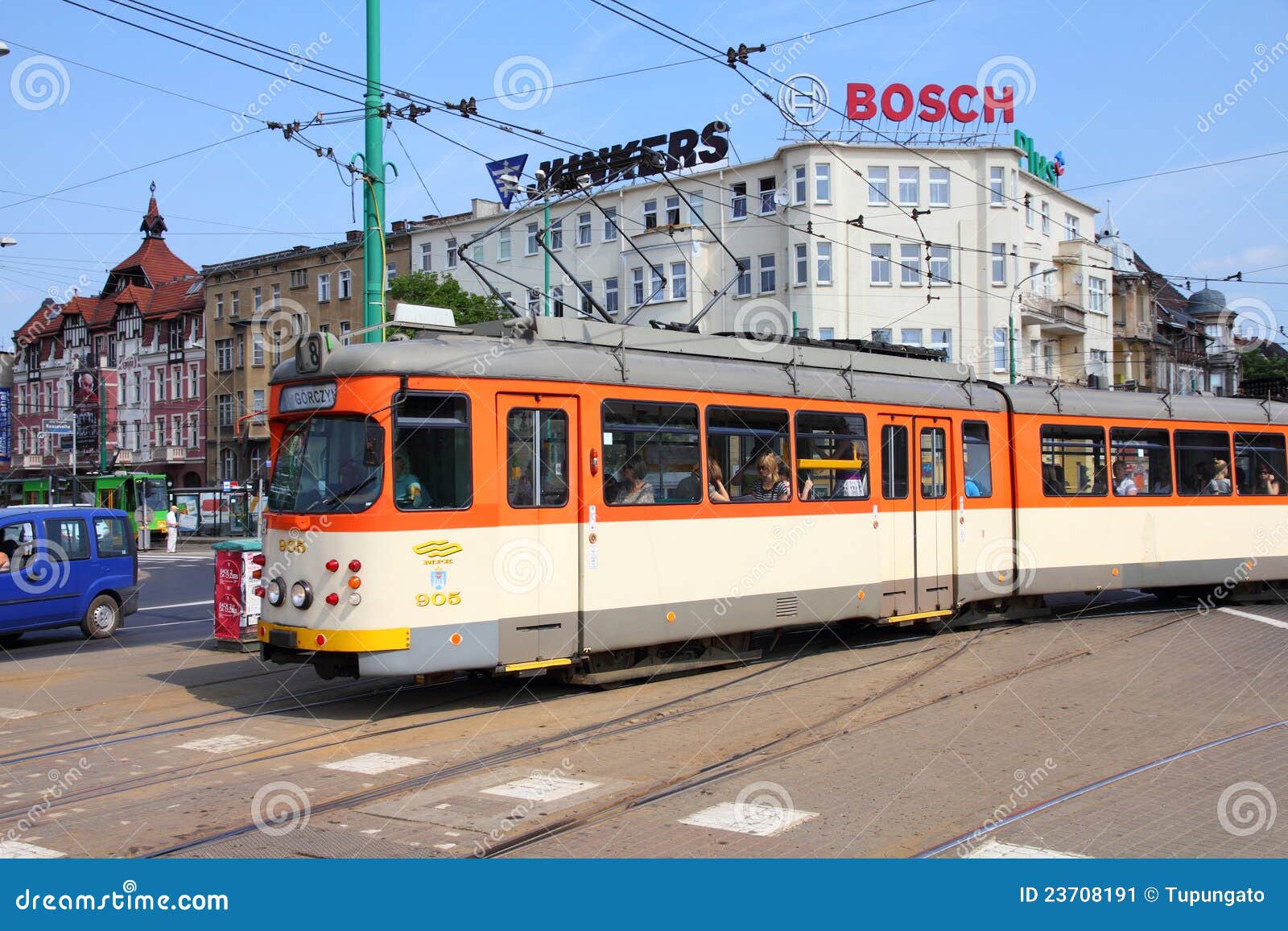 City tram in Poznan editorial photo. Image of duewag - 23708191