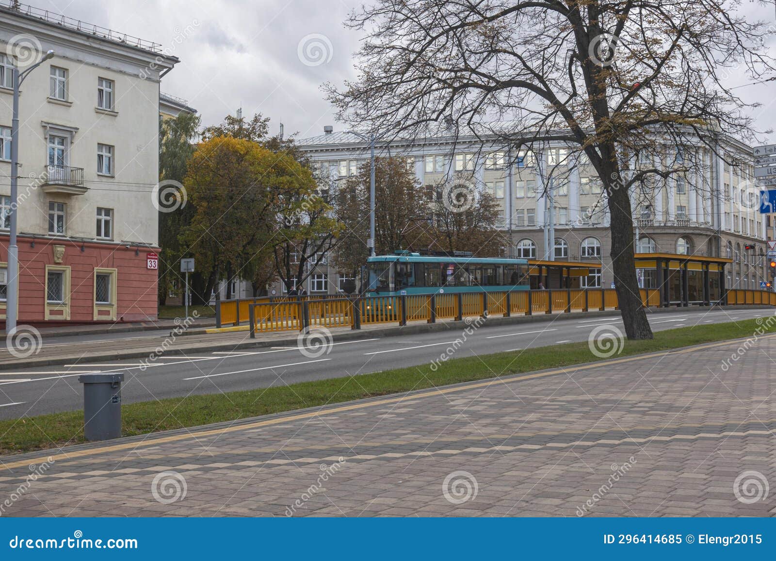 City Tram at a Stop in the Center of Minsk Editorial Image - Image of ...