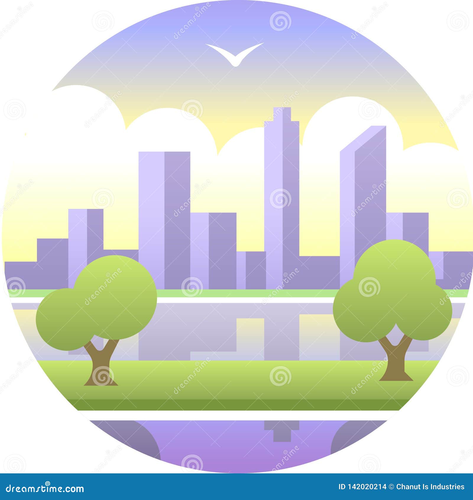 Perth Gradient Illustration Stock Vector - Illustration of downtown ...