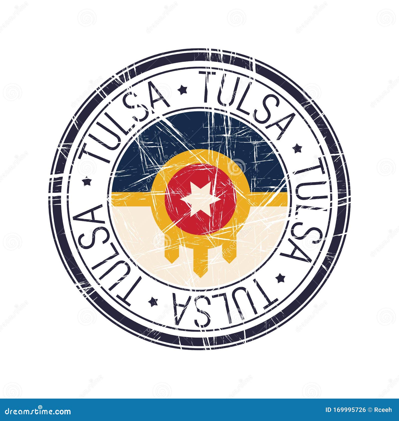 City of Tulsa, Oklahoma Vector Stamp Stock Vector - Illustration of ...
