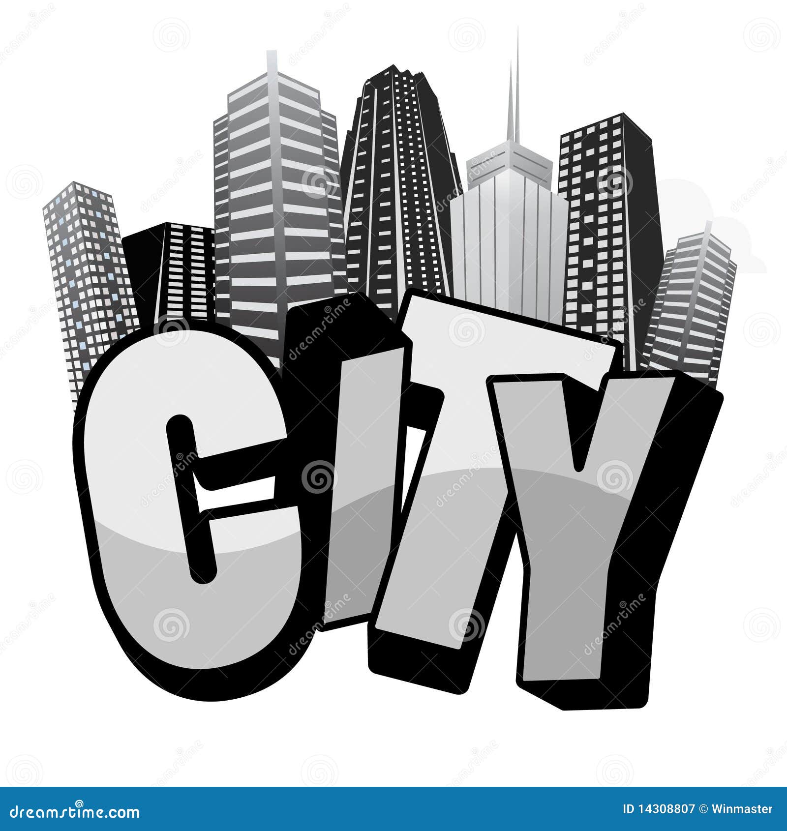 City Typography Artwork Royalty Free Stock Photography - Image: 14308807