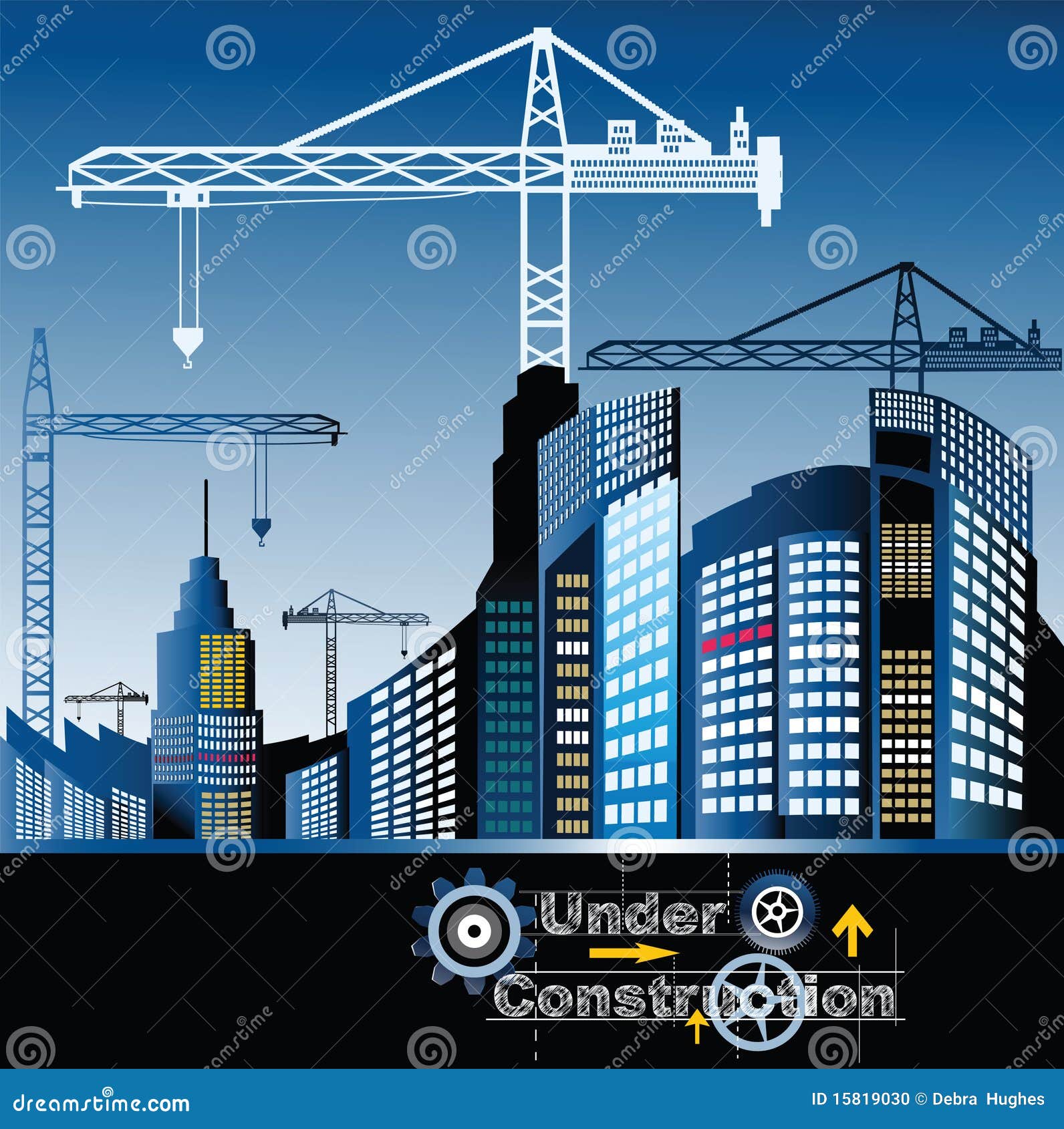 City under construction stock vector. Illustration of height - 15819030