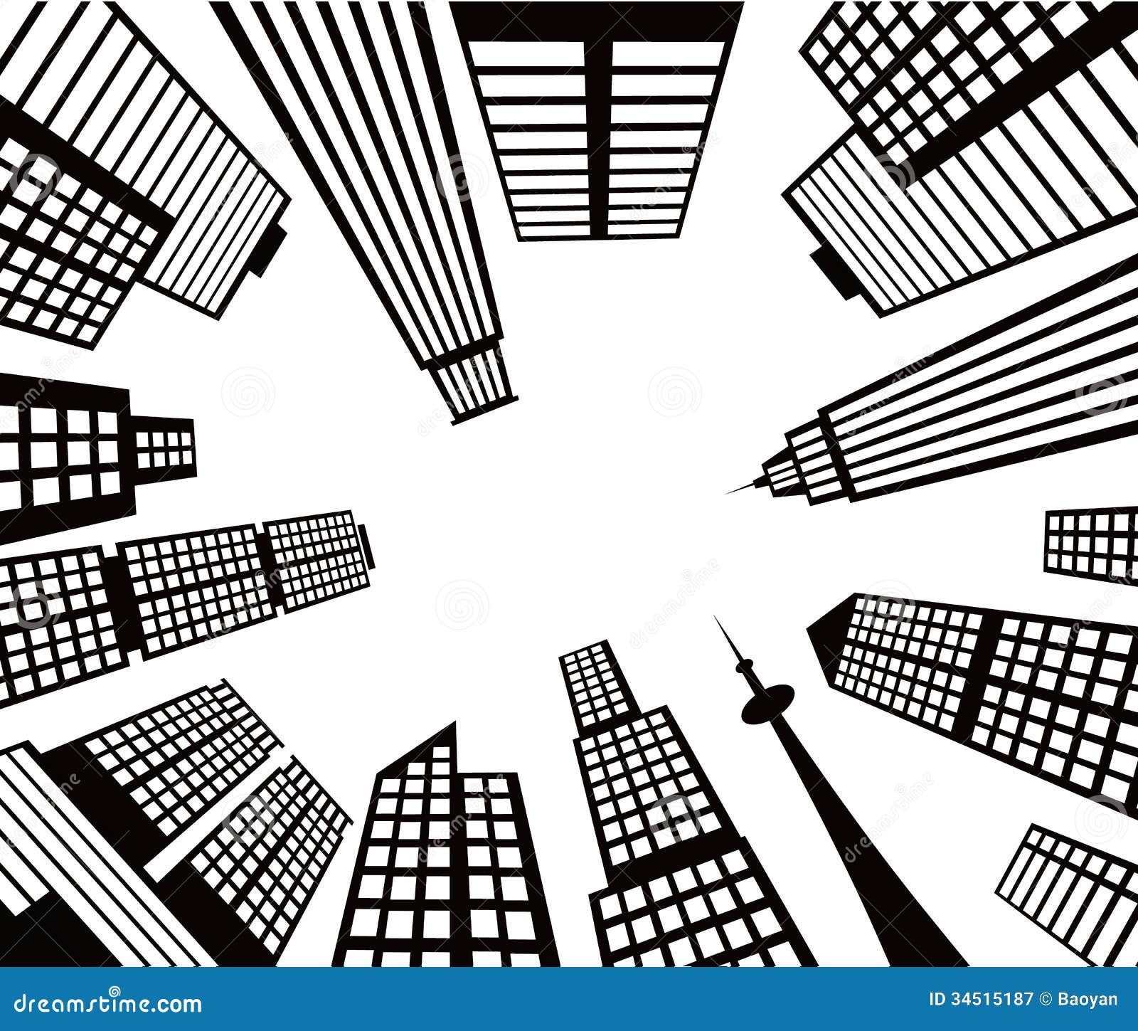 City up view stock vector. Illustration of vector, house - 34515187