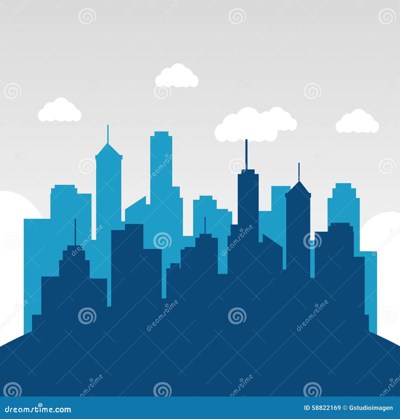 City urban design. stock vector. Illustration of landscape - 58822169