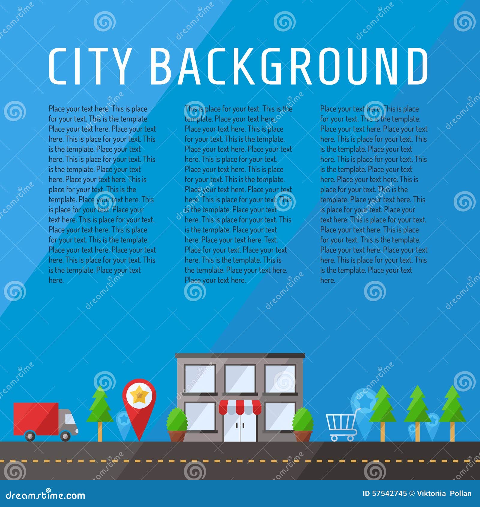 City Vector Background with Place for Your Text. Modern Flat Design ...