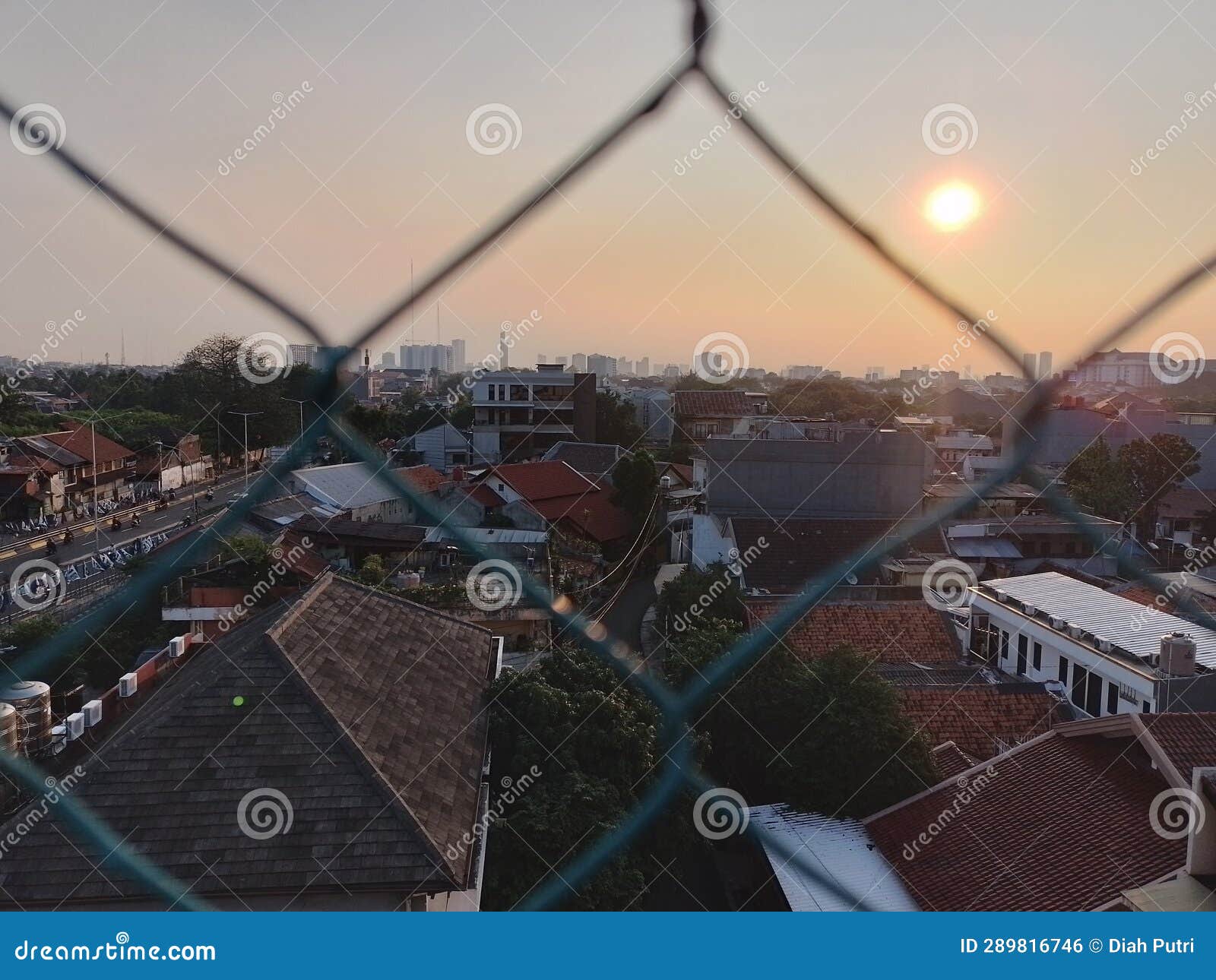 City View from Above at Sunset, Beautiful and Peaceful Stock Photo ...