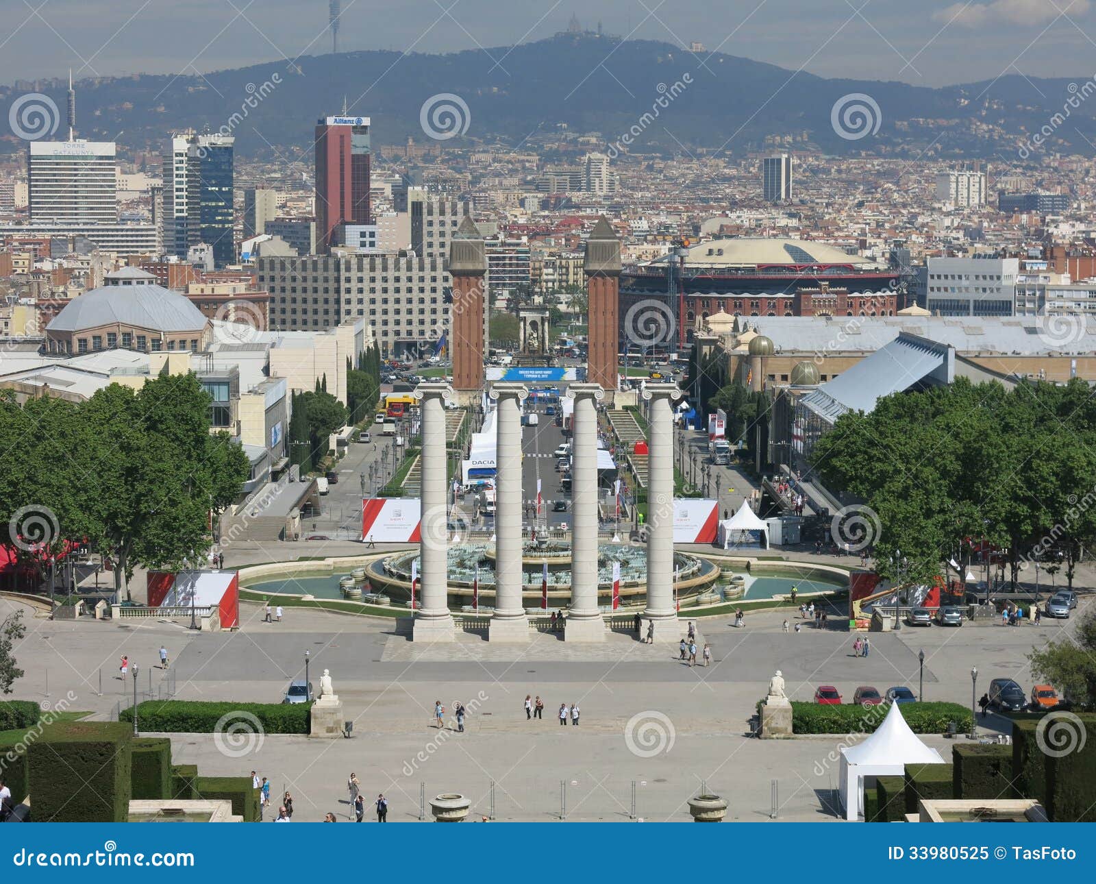 City view of Barcelona editorial image. Image of mnac - 33980525
