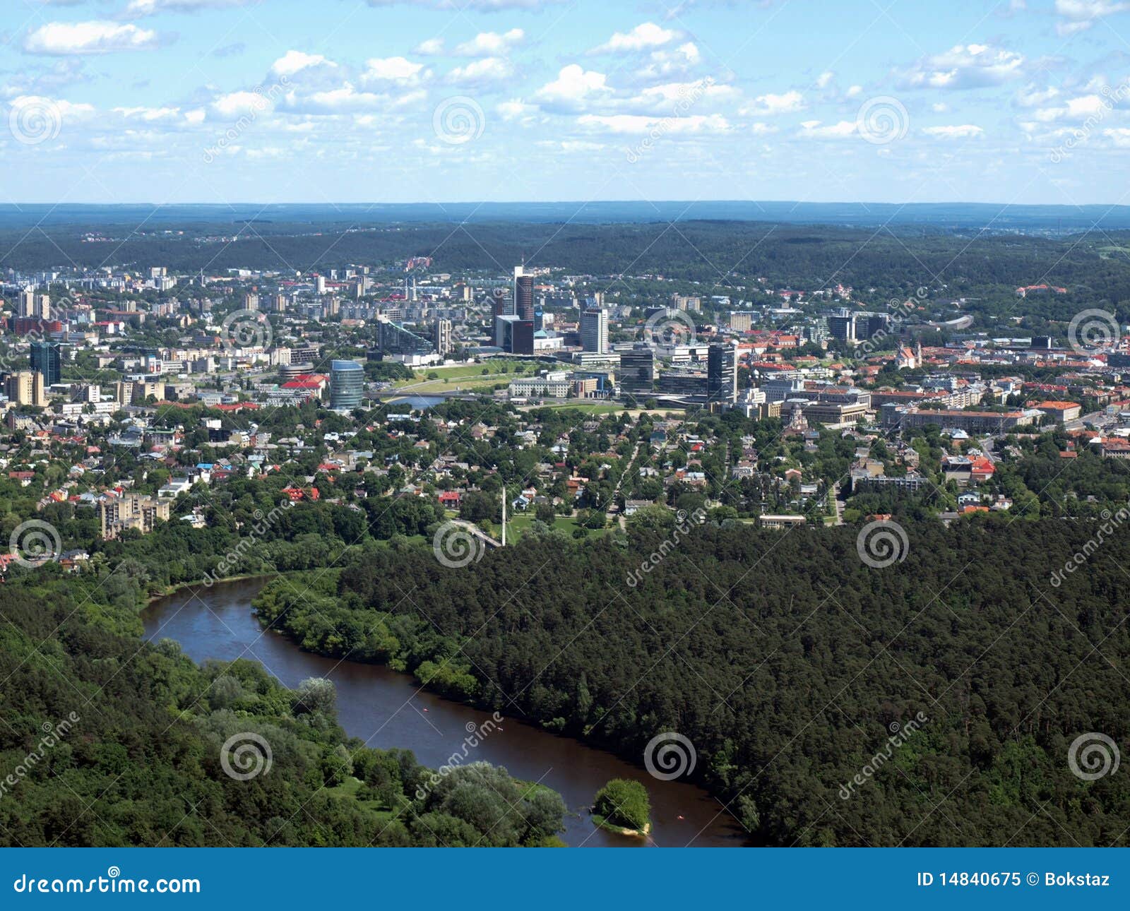 The City View from Bird Eye Stock Image - Image of lithuania ...