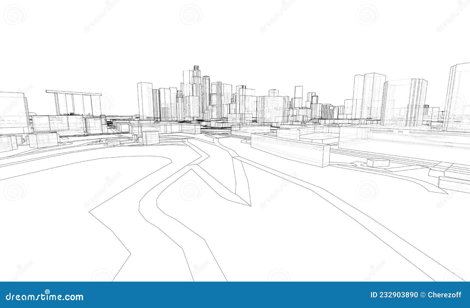 City View. Buildings and Streets Stock Vector - Illustration of ...