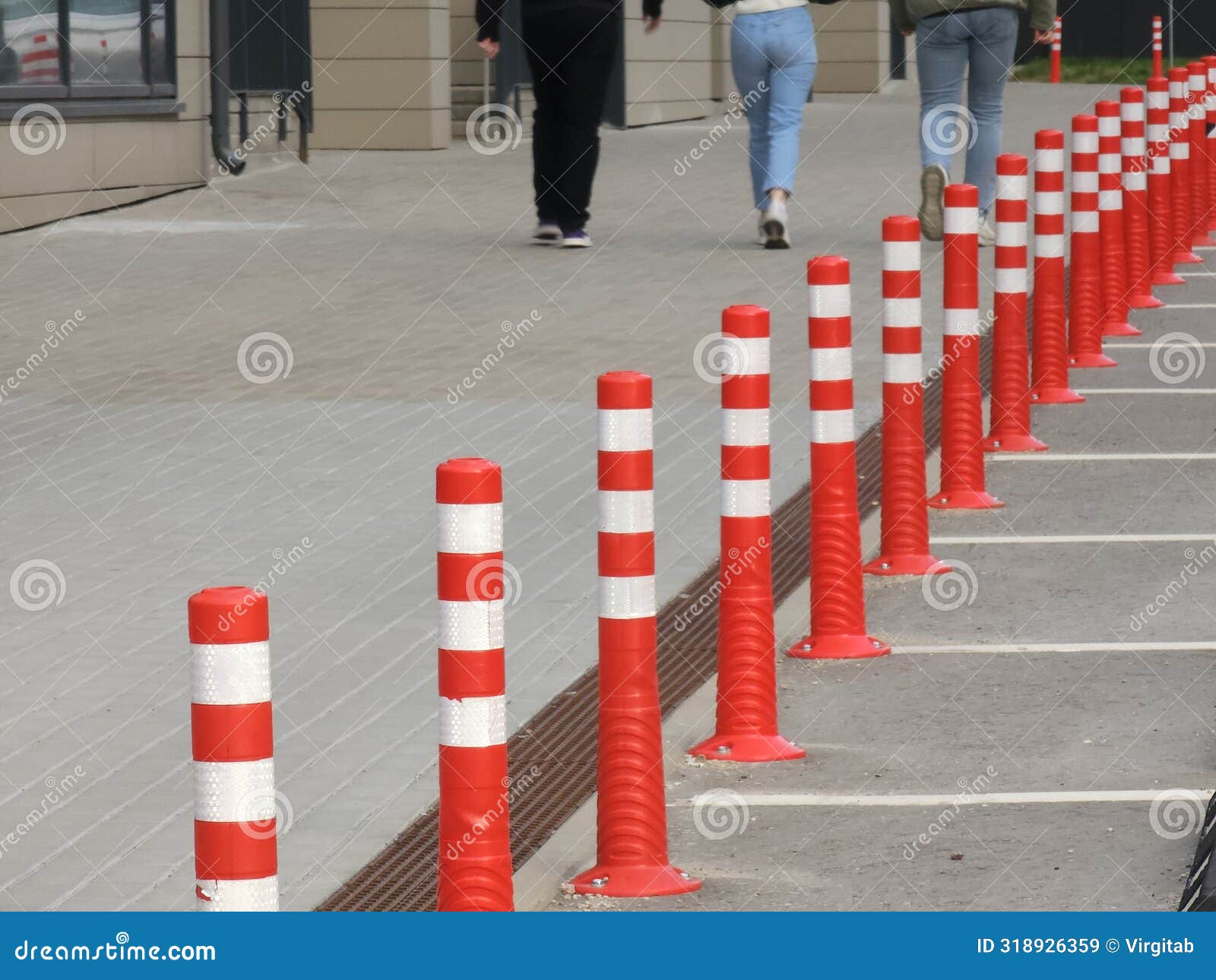 City View, Columns in a Row Amd Walking People Stock Image - Image of ...