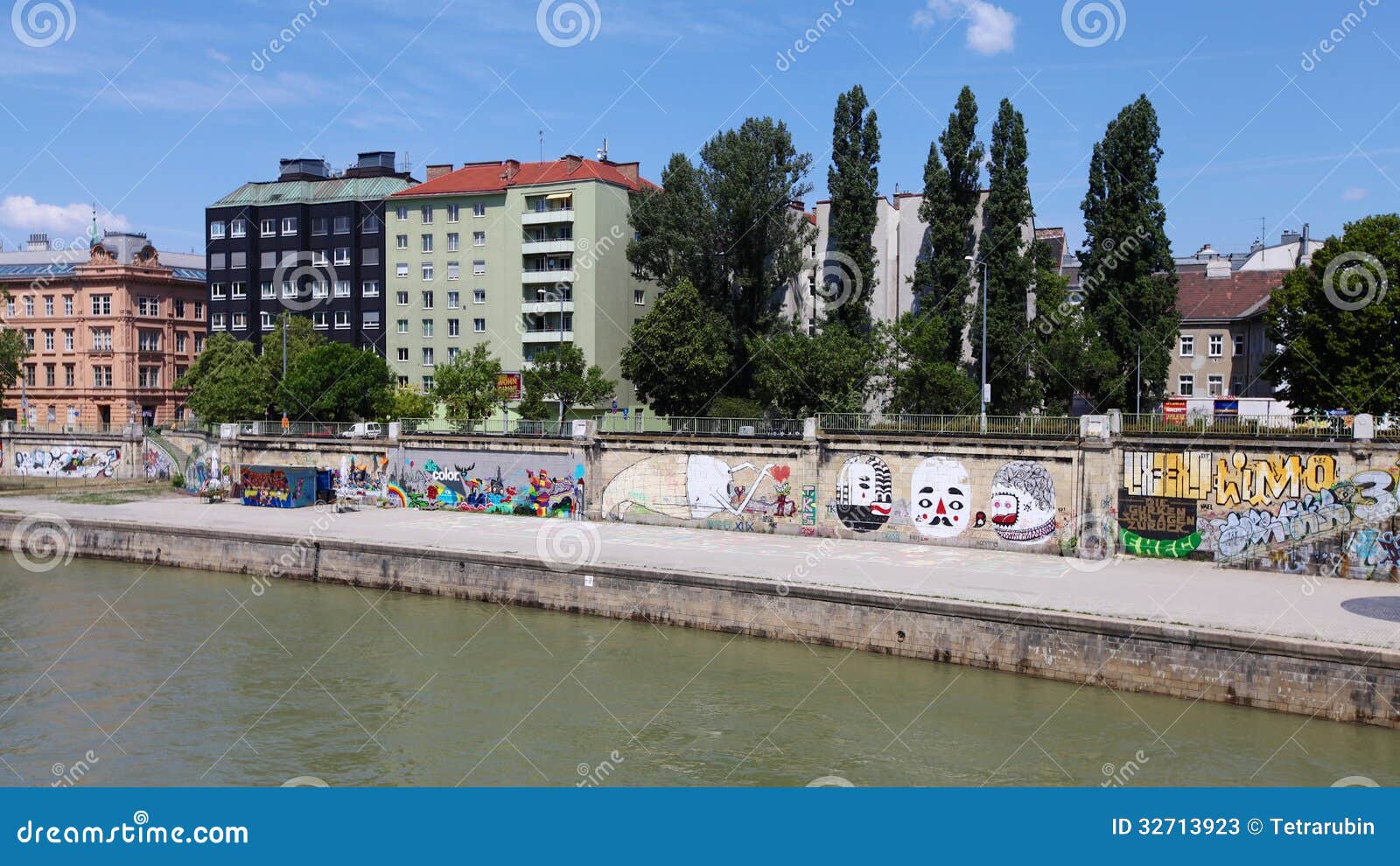 City View on Danube in Vienna, Austria Editorial Stock Photo - Image of ...