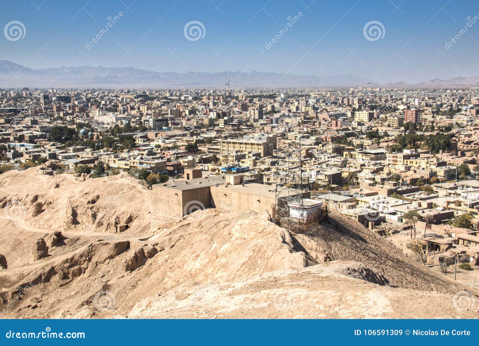 View Over the Desert City Kerman, Iran Stock Image - Image of persia ...