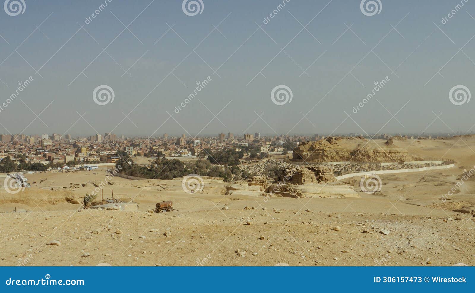 City View of Giza from the Pyramid Stock Image - Image of skyscrapers ...