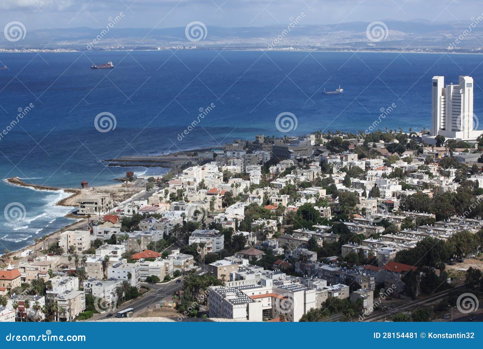 City view Haifa stock image. Image of landmark, blue - 28154481