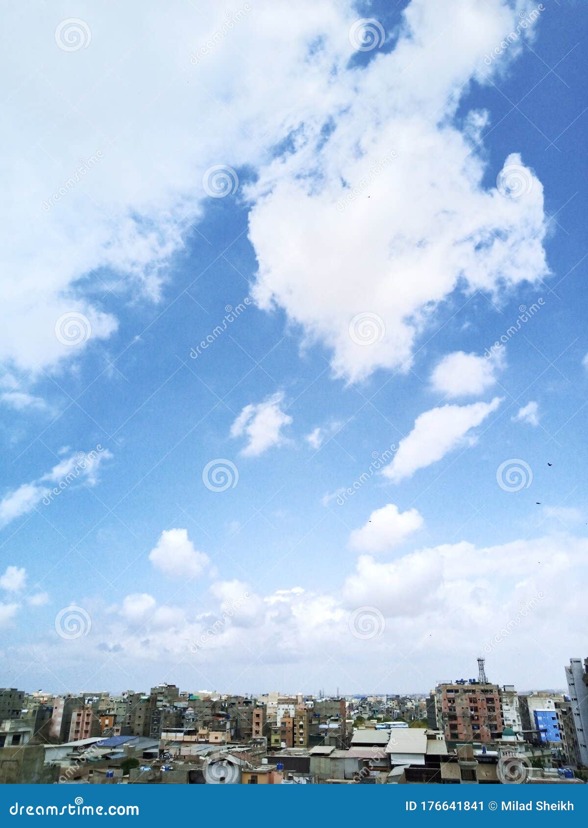 City view from height stock image. Image of blue, cloud - 176641841
