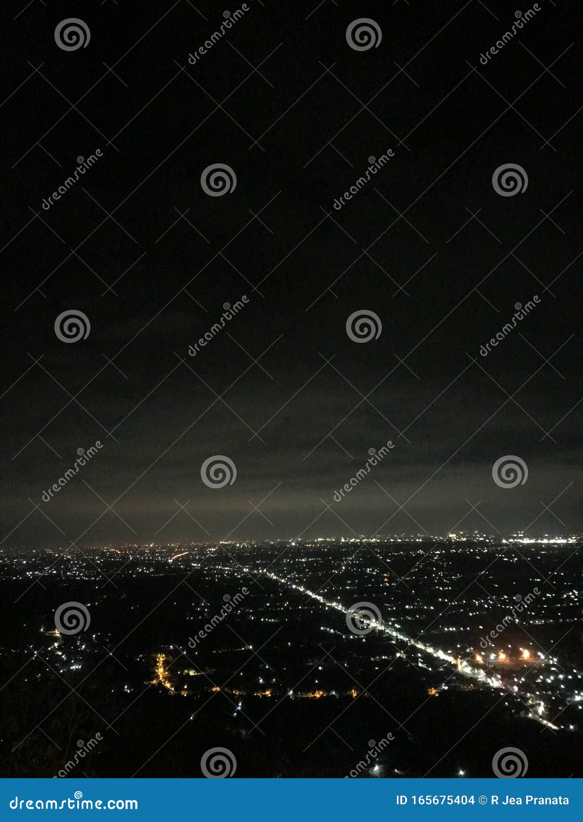 Night City View from the Hill Stock Photo - Image of city, hill: 165675404