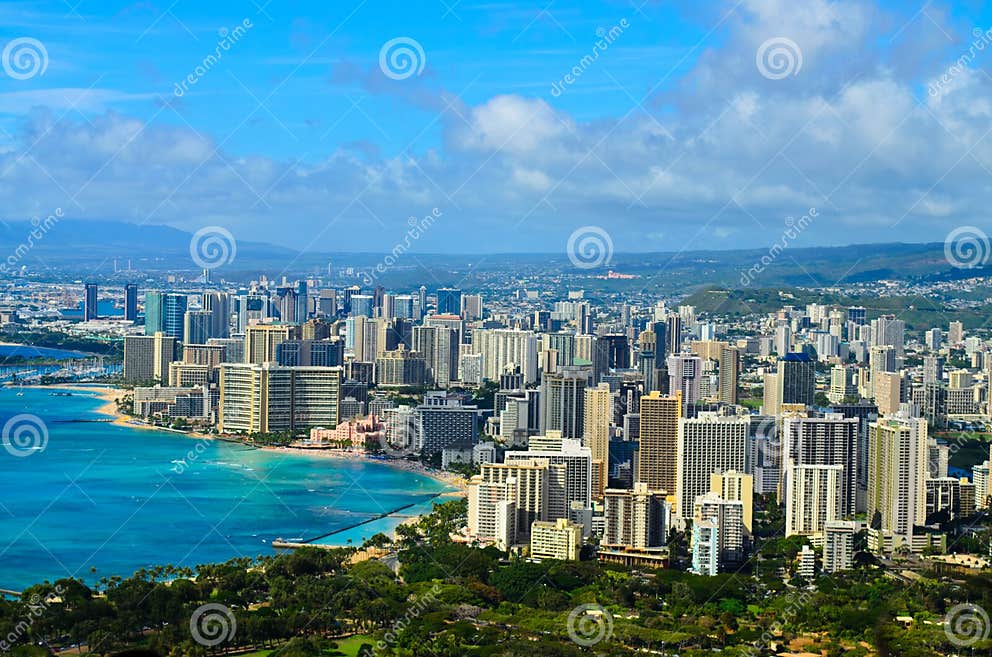 City view Honolulu stock image. Image of green, oahu - 30984665
