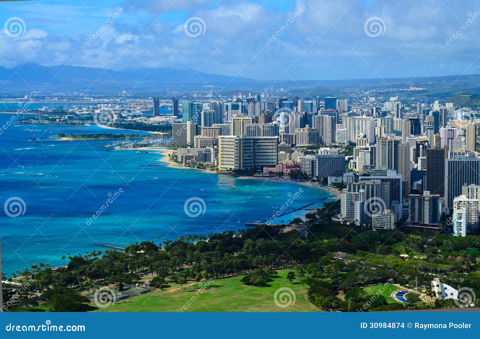 City view Honolulu stock photo. Image of cityscape, panorama - 30984874