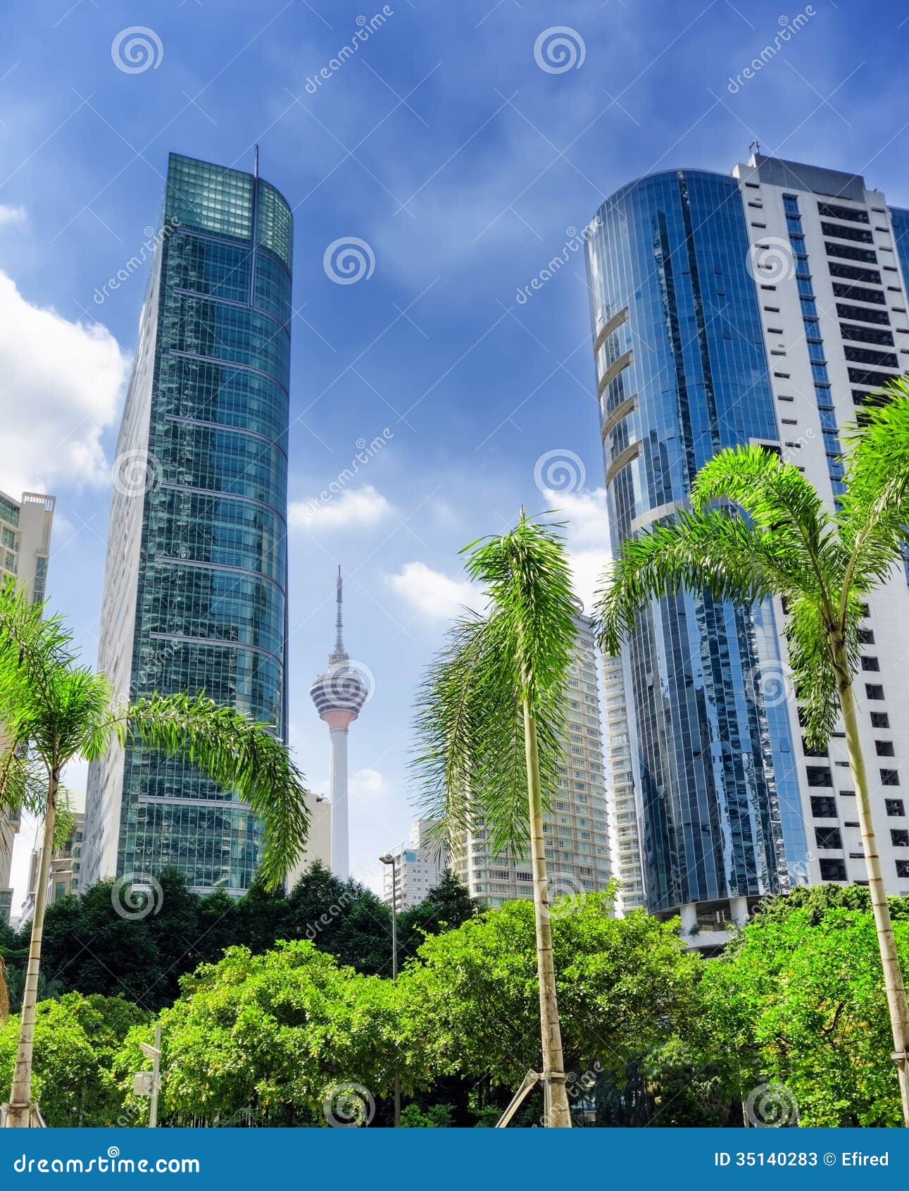 View of KLCC District in Kuala Lumpur Stock Image - Image of landscape ...