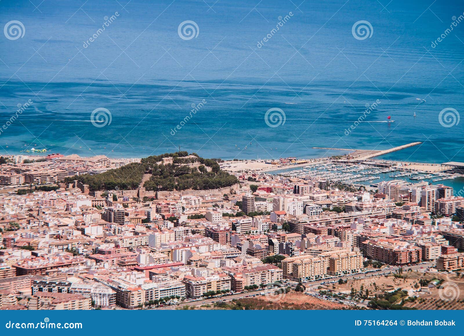City View from the Montgo Mountain in Denia, Spain Stock Photo - Image ...