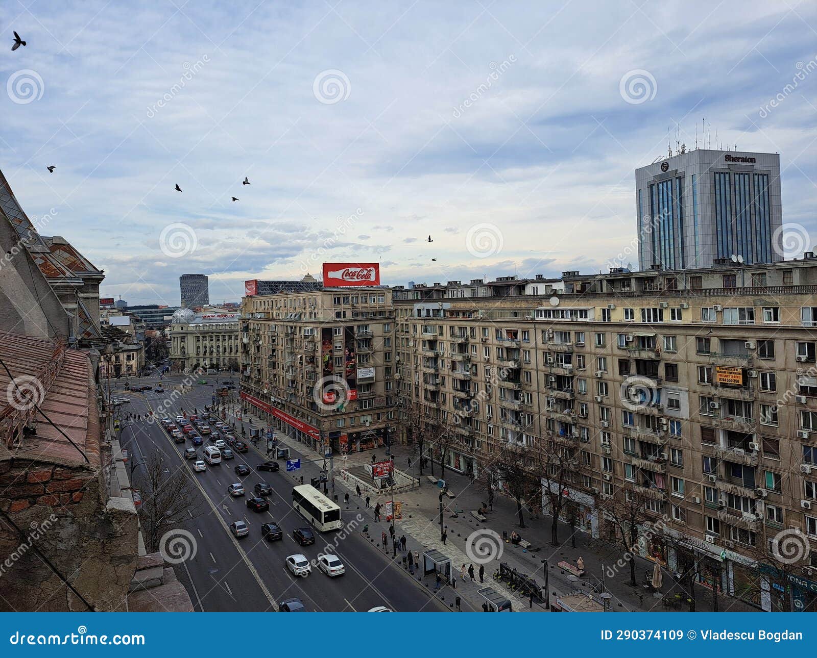 Bucharest skyline editorial stock image. Image of tall - 290374109