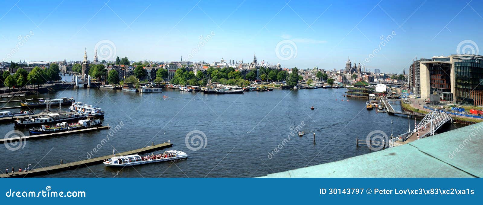 Panorama of Amsterdam editorial photography. Image of view - 30143797