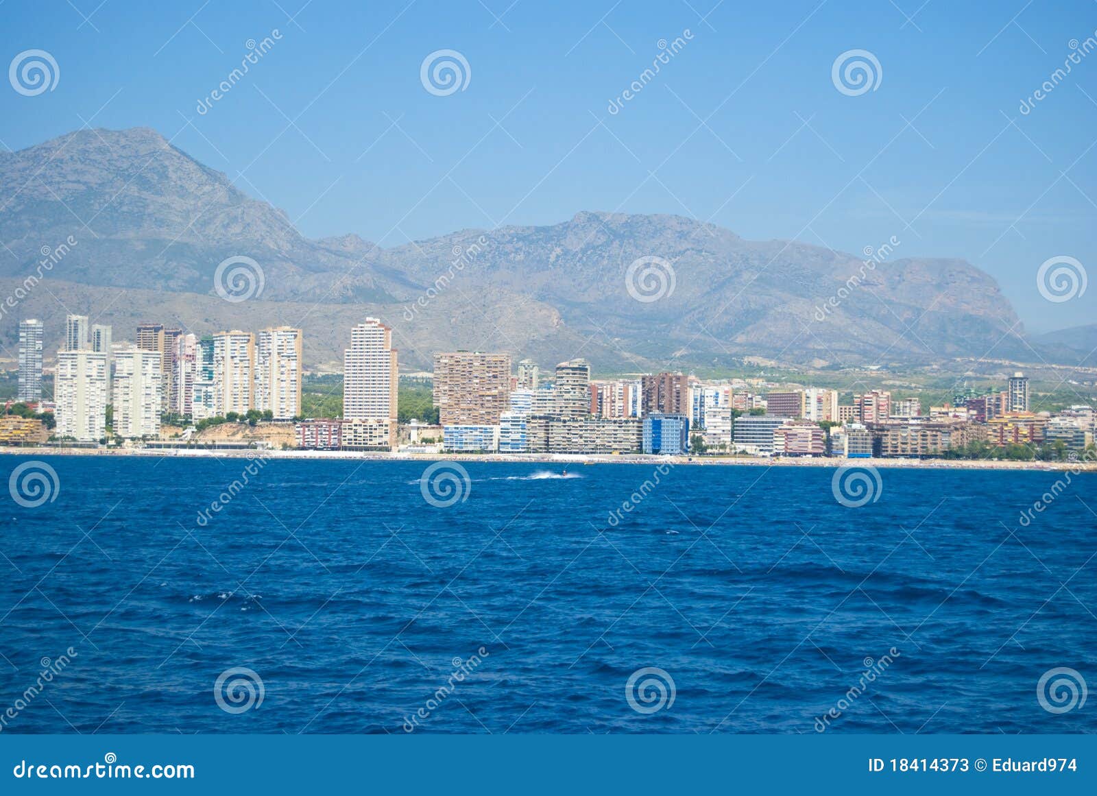 City view from the sea stock image. Image of mediterranean - 18414373