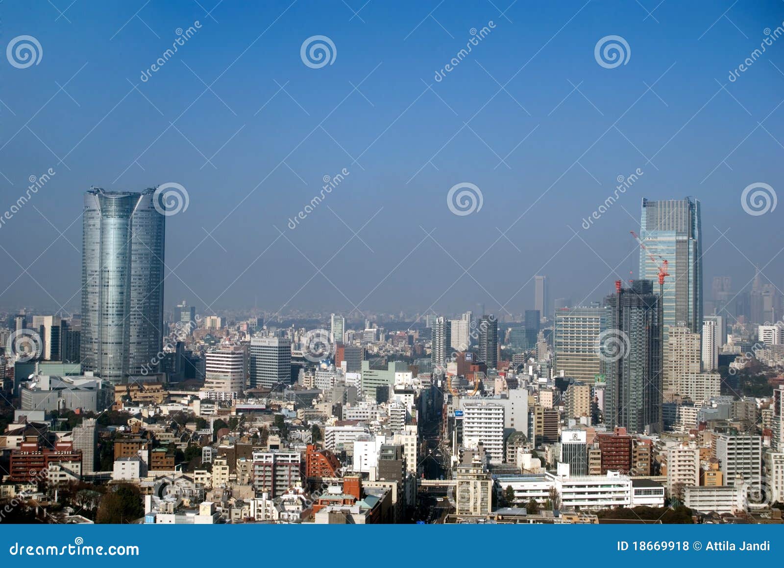 View Of Tokyo Bay With Many Buildings And Skytrain Track At Odaiba ...