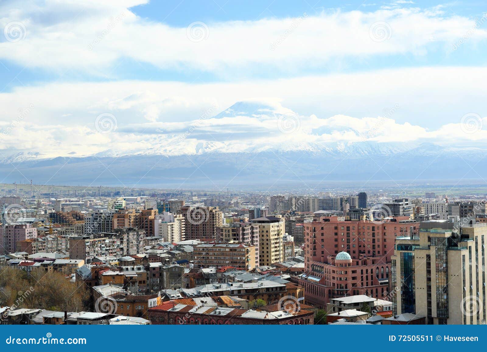 City View of Yerevan and Ararat Stock Image - Image of caucasus ...