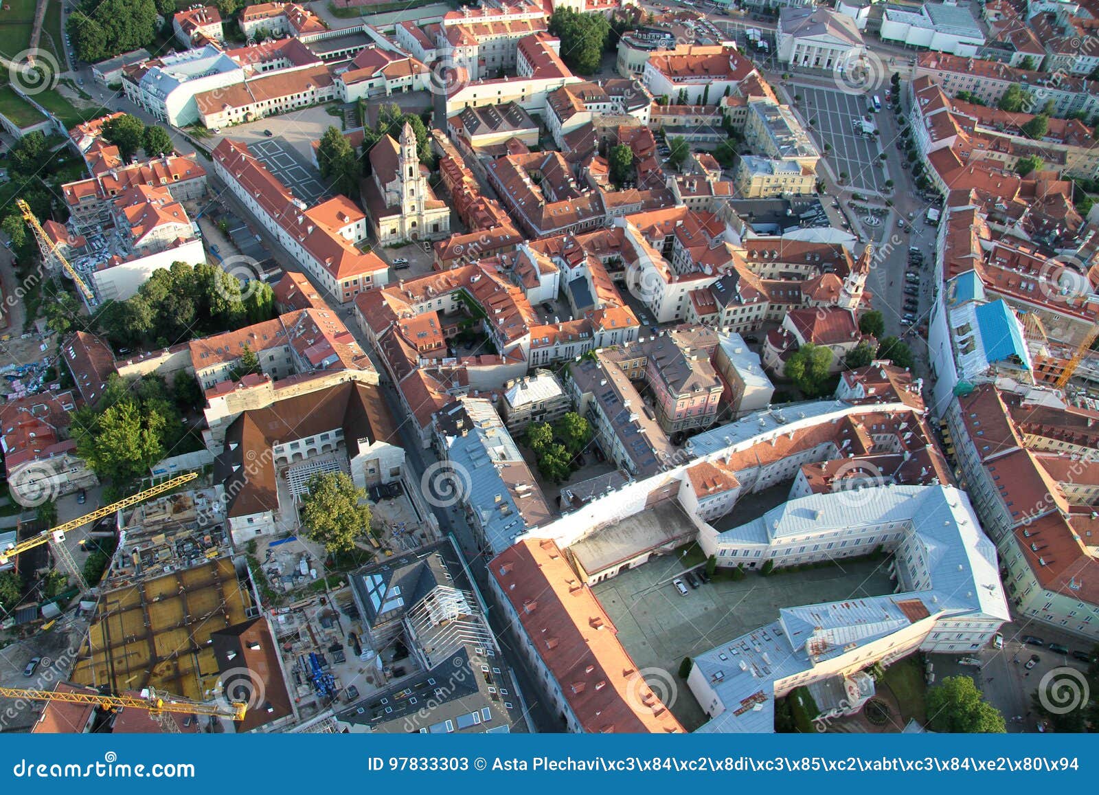City of Vilnius Lithuania, Aerial View Stock Image - Image of small ...