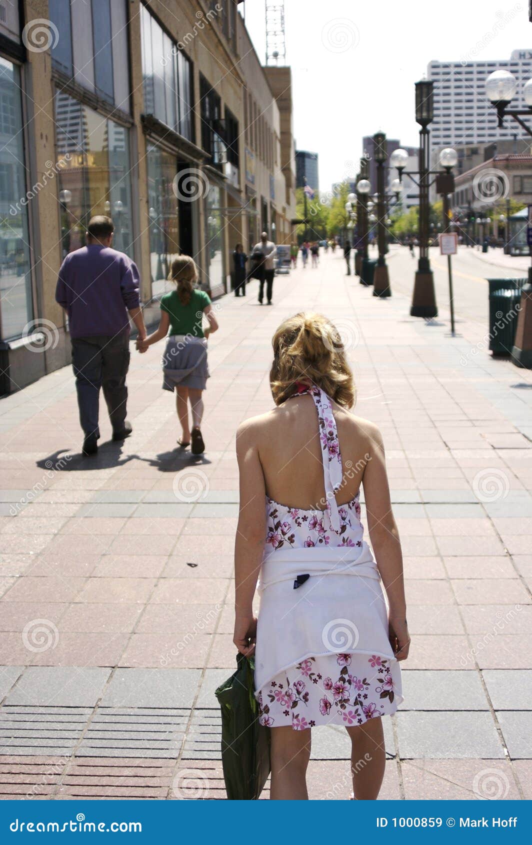 City walk stock image. Image of shopping, back, downtown - 1000859