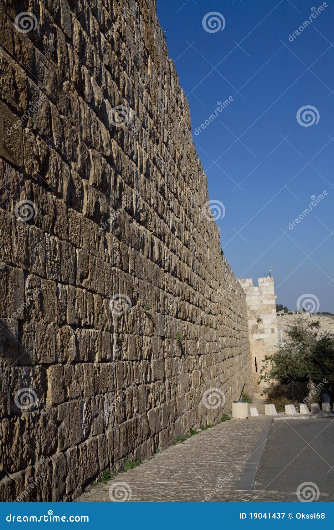 City wall of old Jerusalem stock image. Image of building - 19041437
