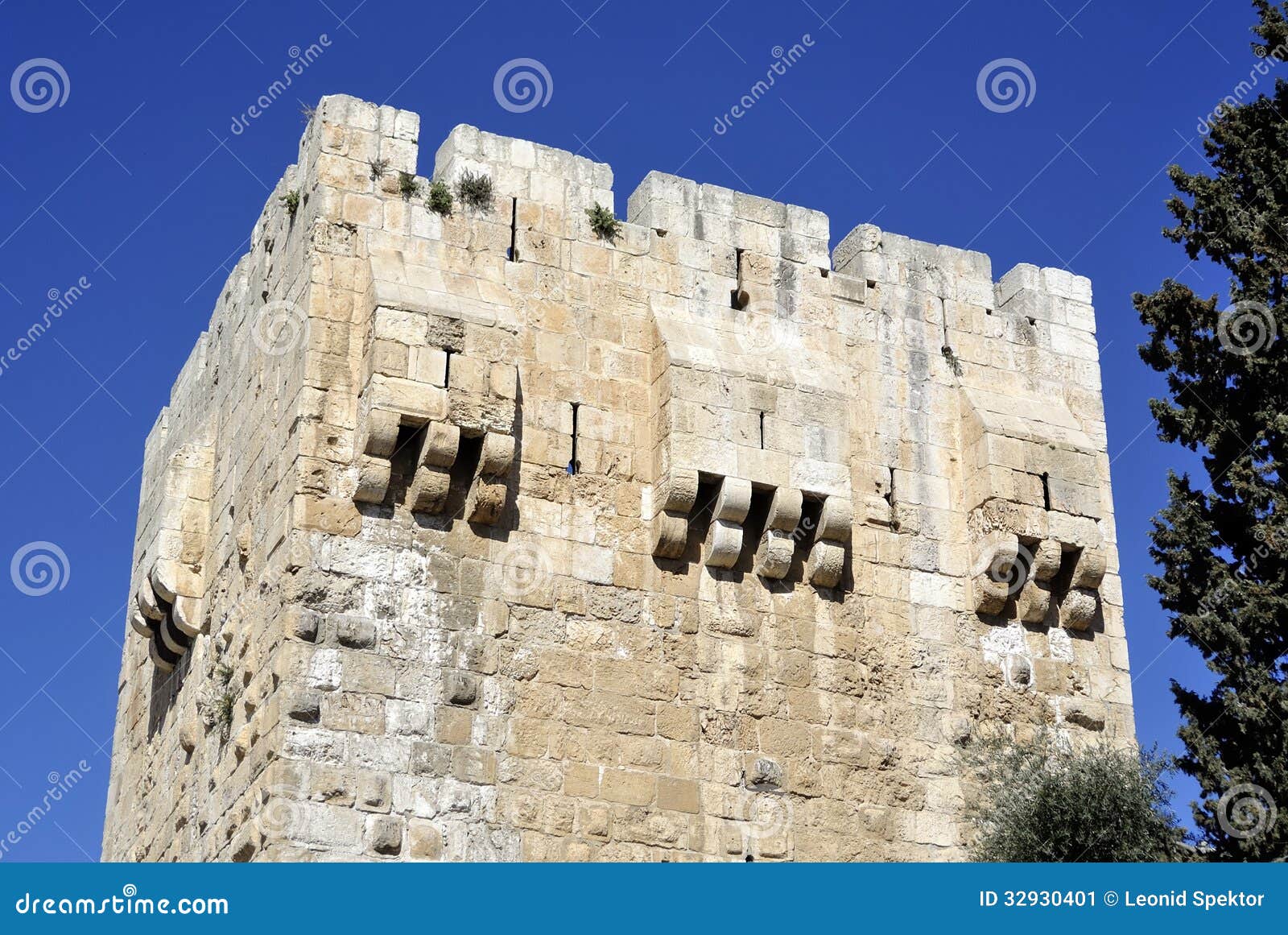 City Wall of Old Jerusalem. Stock Image - Image of city, stronghold ...