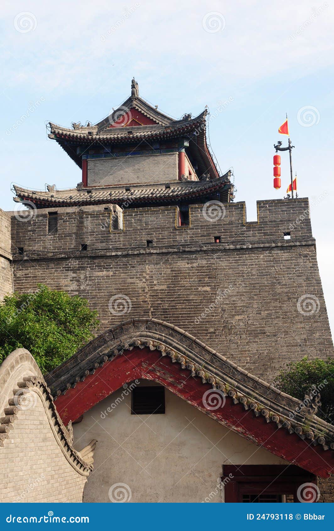 City wall of Xian stock photo. Image of site, gate, famous - 24793118