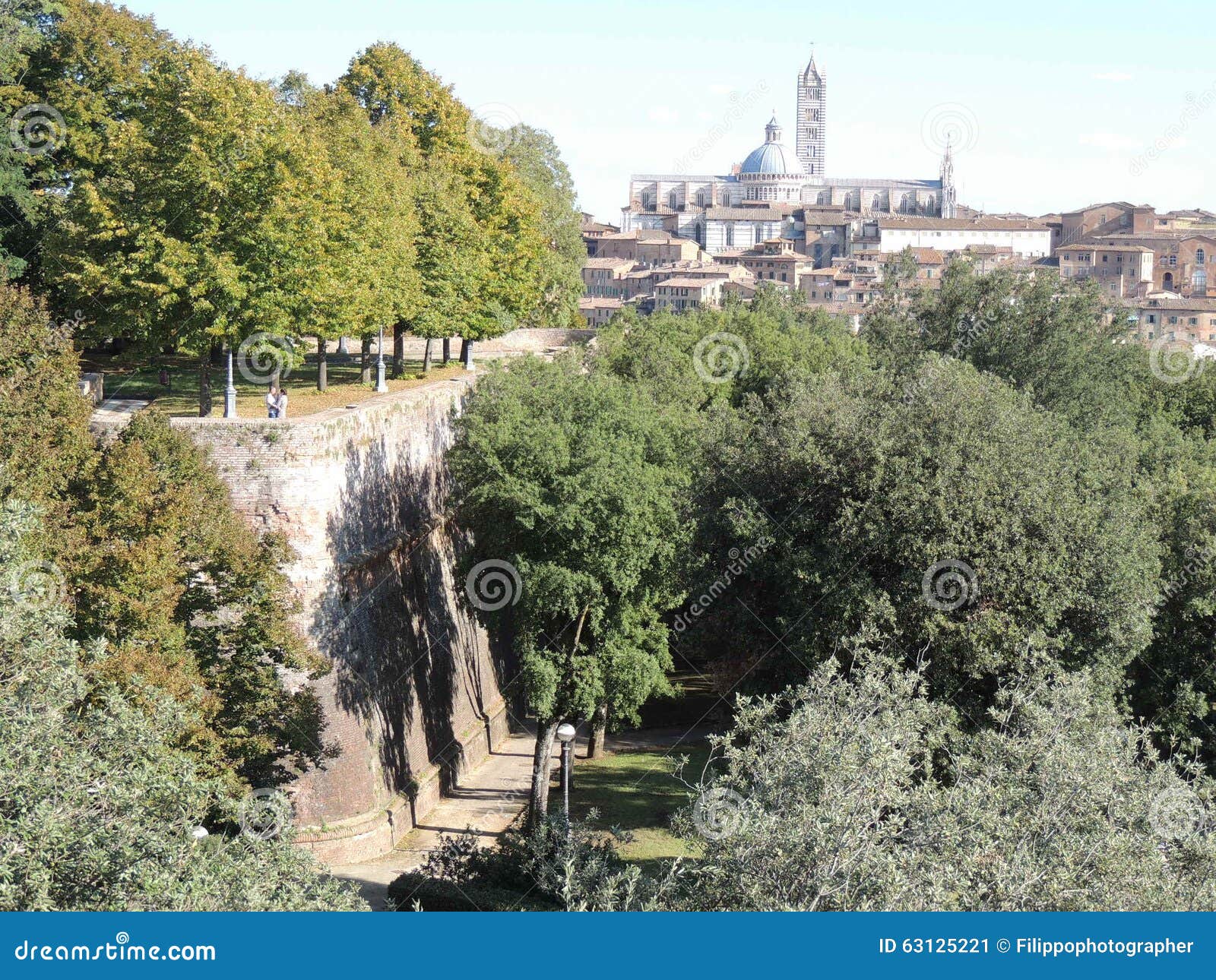 Panorama City Walls Siena stock image. Image of wall - 63125221