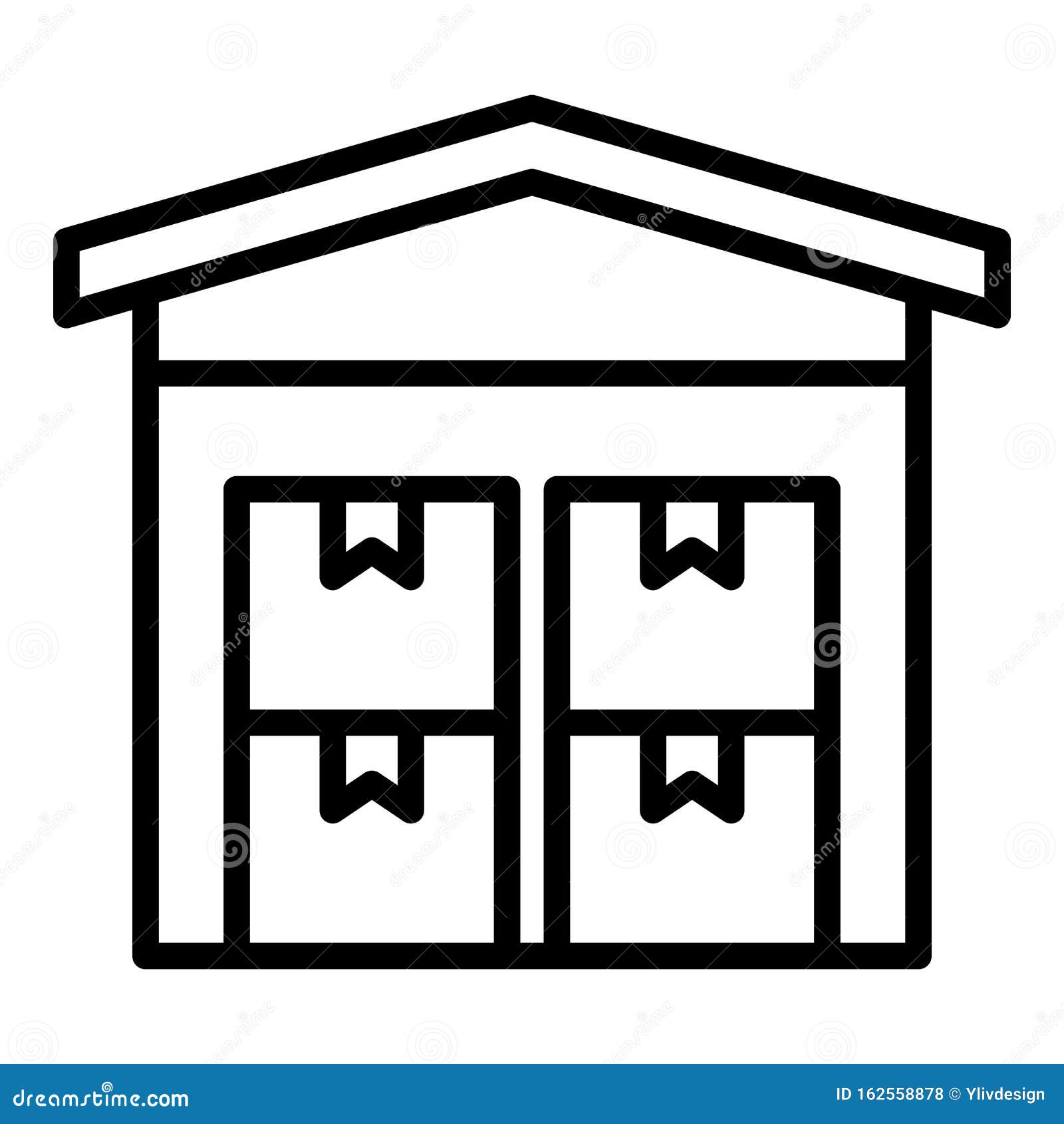 City Warehouse Icon, Outline Style Stock Vector - Illustration of mall ...