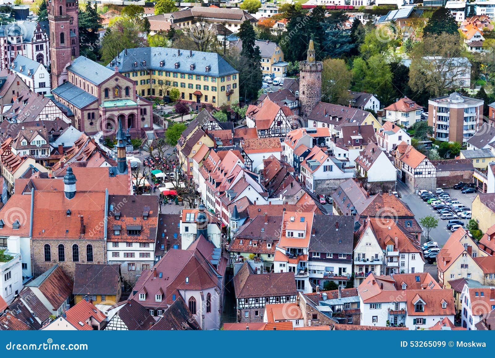 The City of Weinheim from the Burg Windeck, Germany Stock Image - Image ...
