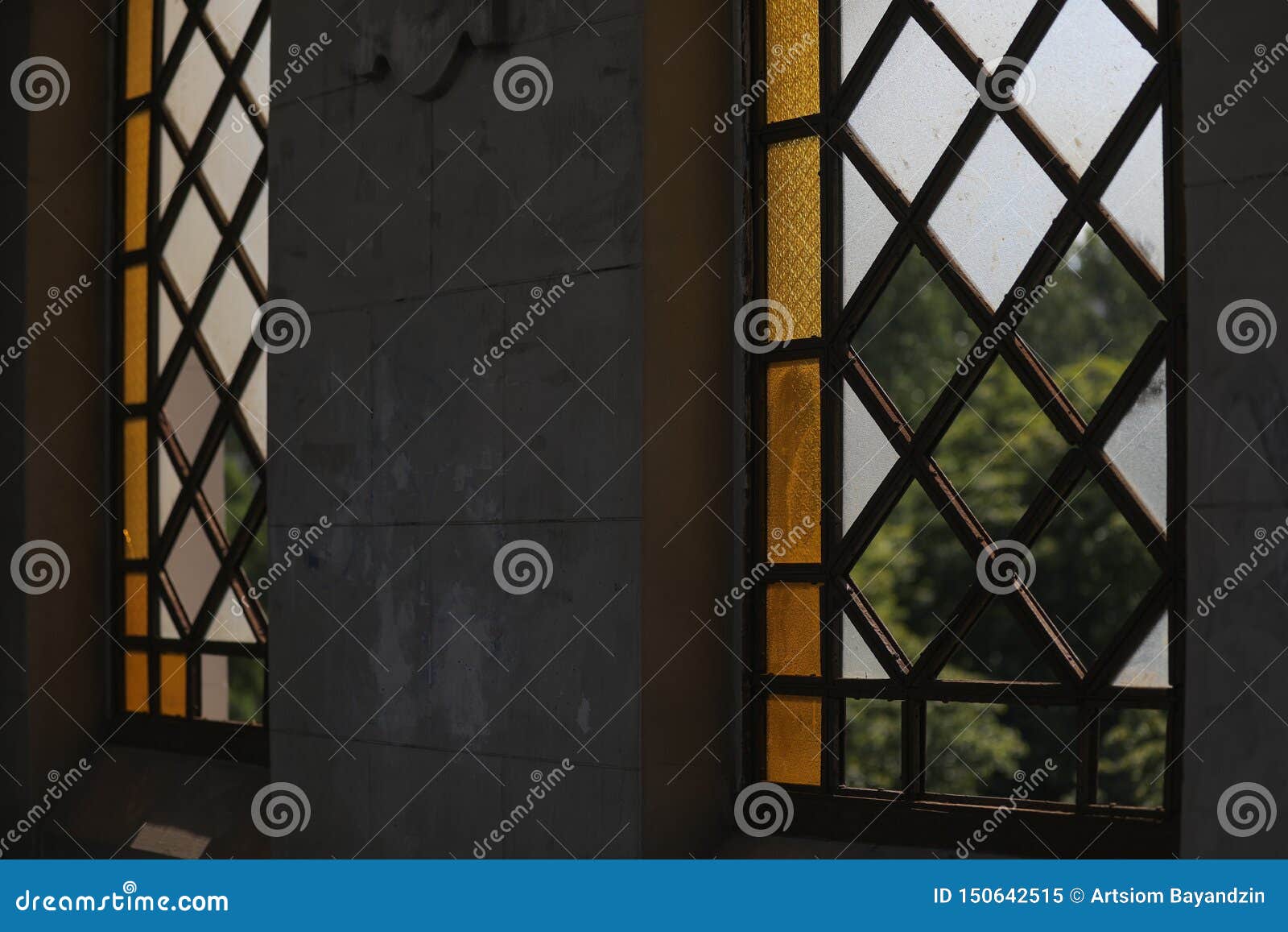 Broken City Stained Glass Windows Stock Image - Image of front, life ...